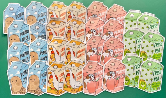 Funny VINYL Stickers Juice Drink Stickers | Etsy