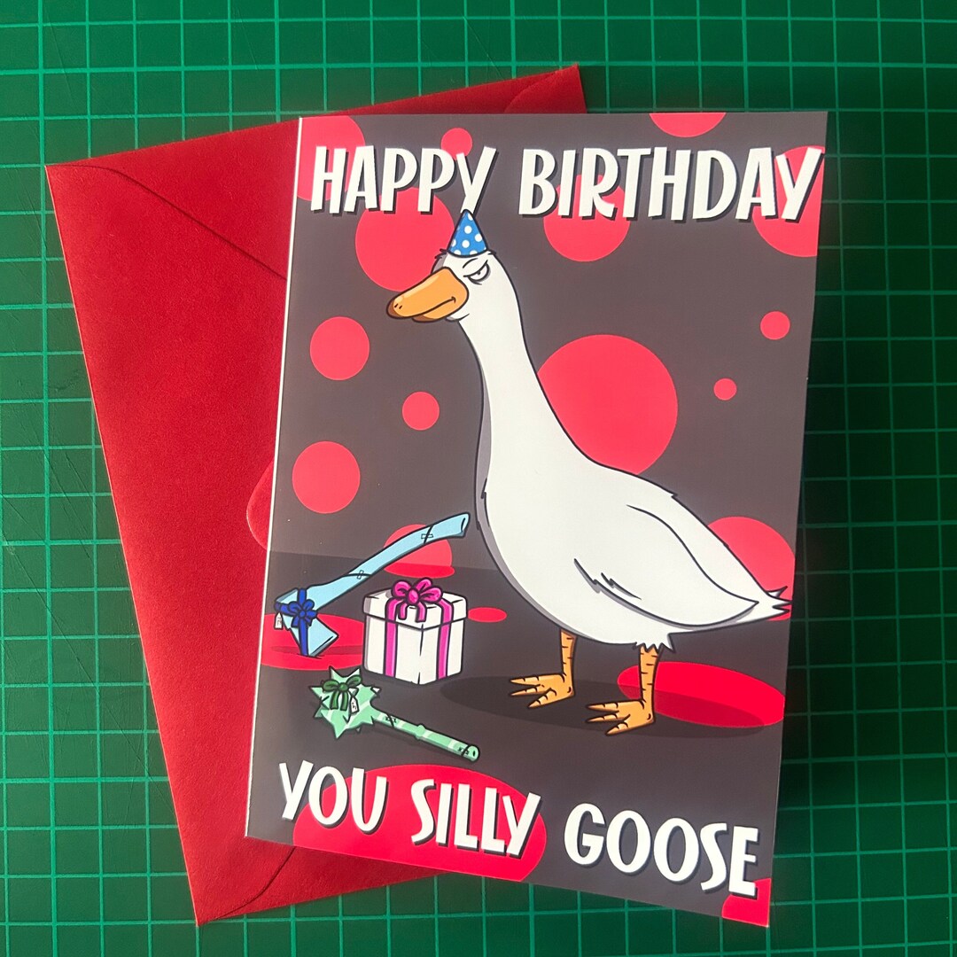 Funny Goose Birthday Card Silly Goose Birthday A5 Size Glossy Card - Etsy