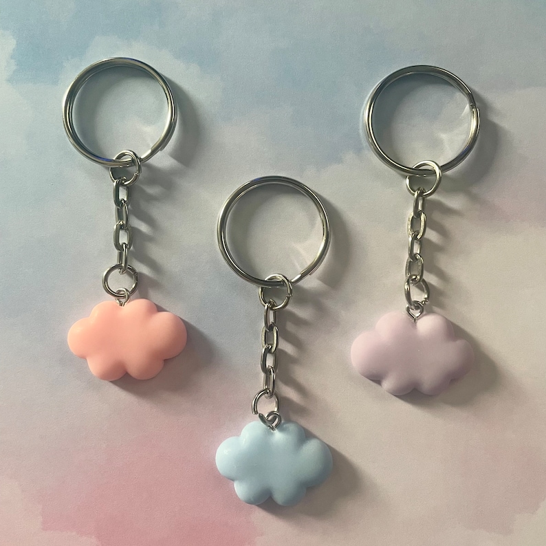 Cute Cloud Keyrings 6 Colours Resin Cloud Keychains - Etsy