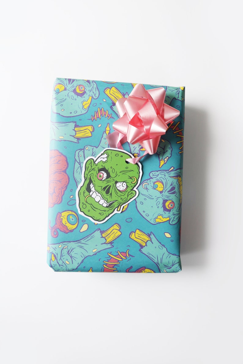 Neon Zombie Gift Wrapping Set | Etsy