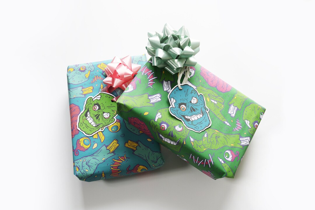Neon Zombie Gift Wrapping Set - Etsy