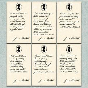 Jane Austen Quote Notes, Faux Ephemera, Journal Words and Phrases ...