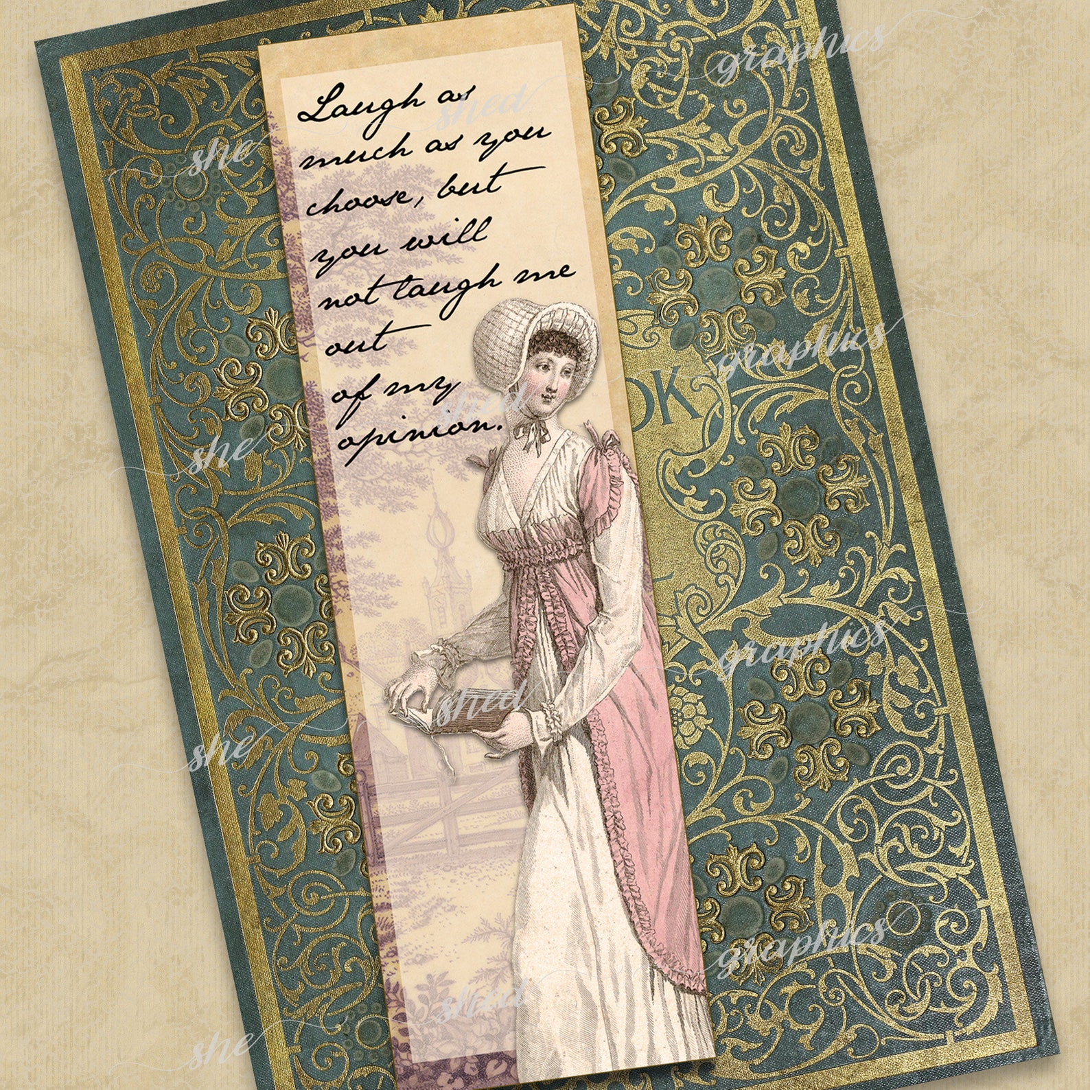 Jane Austen Quotes Bookmarks, Set of 4, Printable Digital Download ...