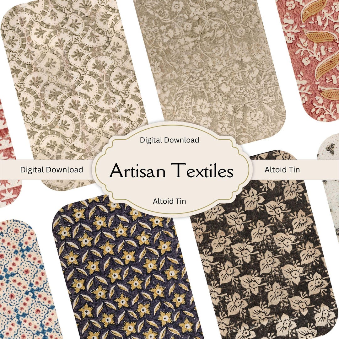 Artisan Textile – 8 Digital Altoid Tin Fabric Patterns for Crafts ...