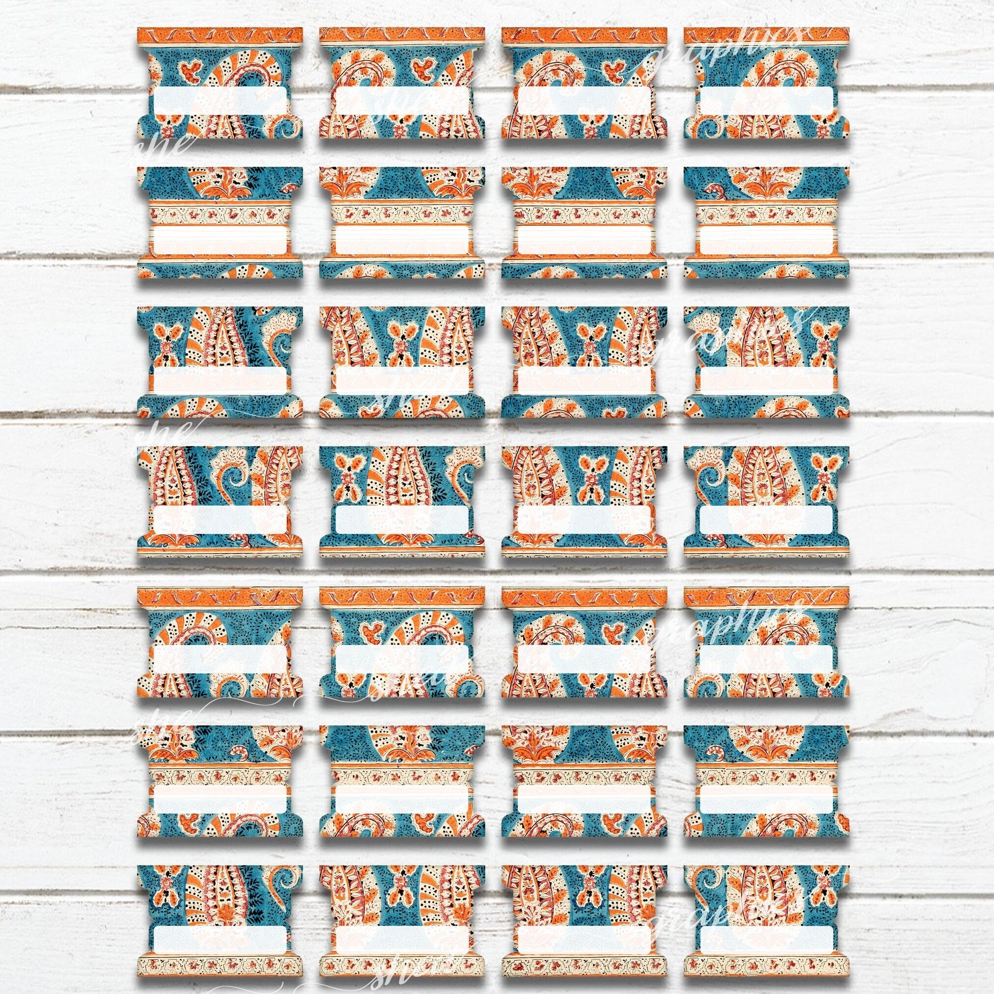 Peasant Paisley Printable Journal Tabs Print Your Own - Etsy