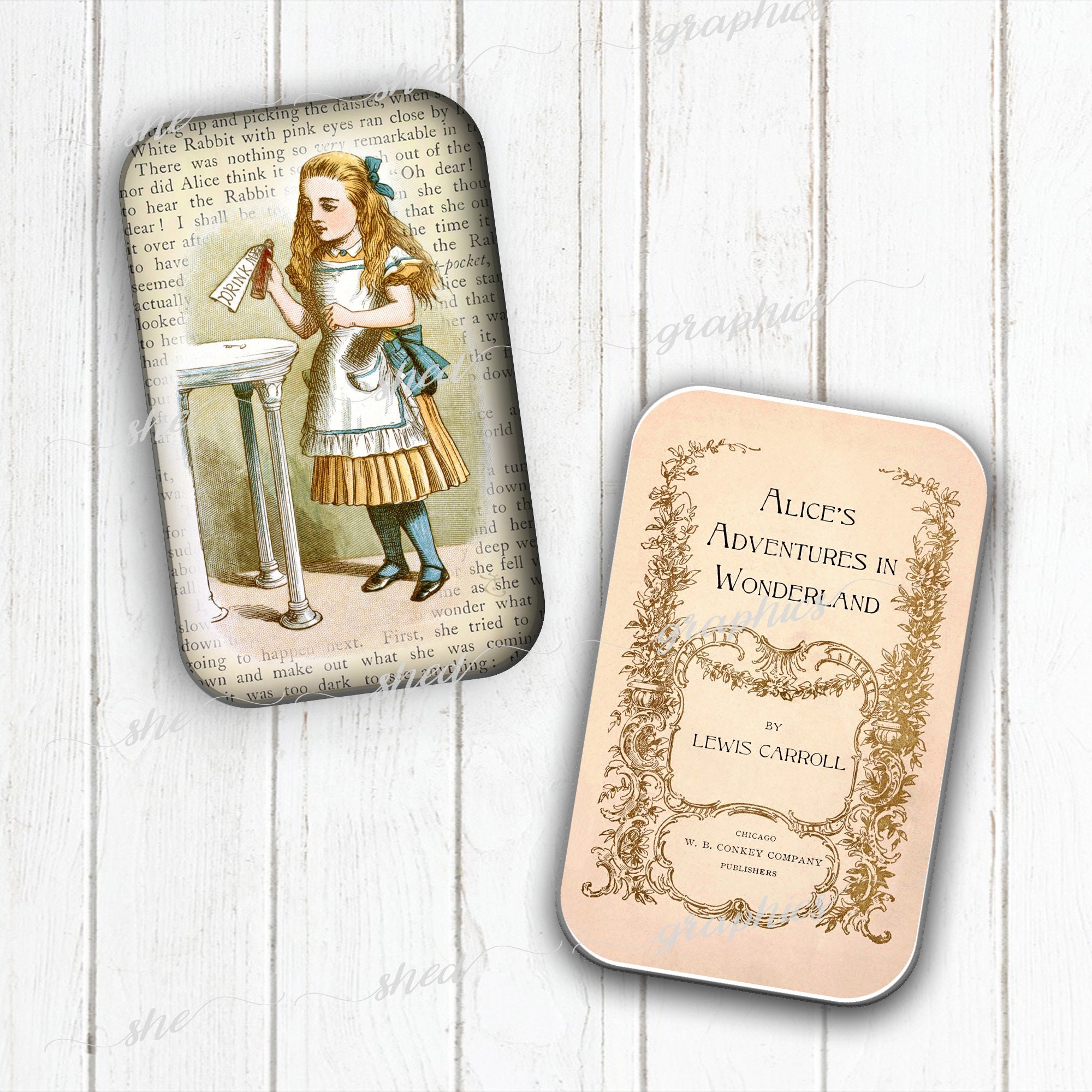 Alice's Adventures I, Altoid Tin, Printable Digital Download Collage ...