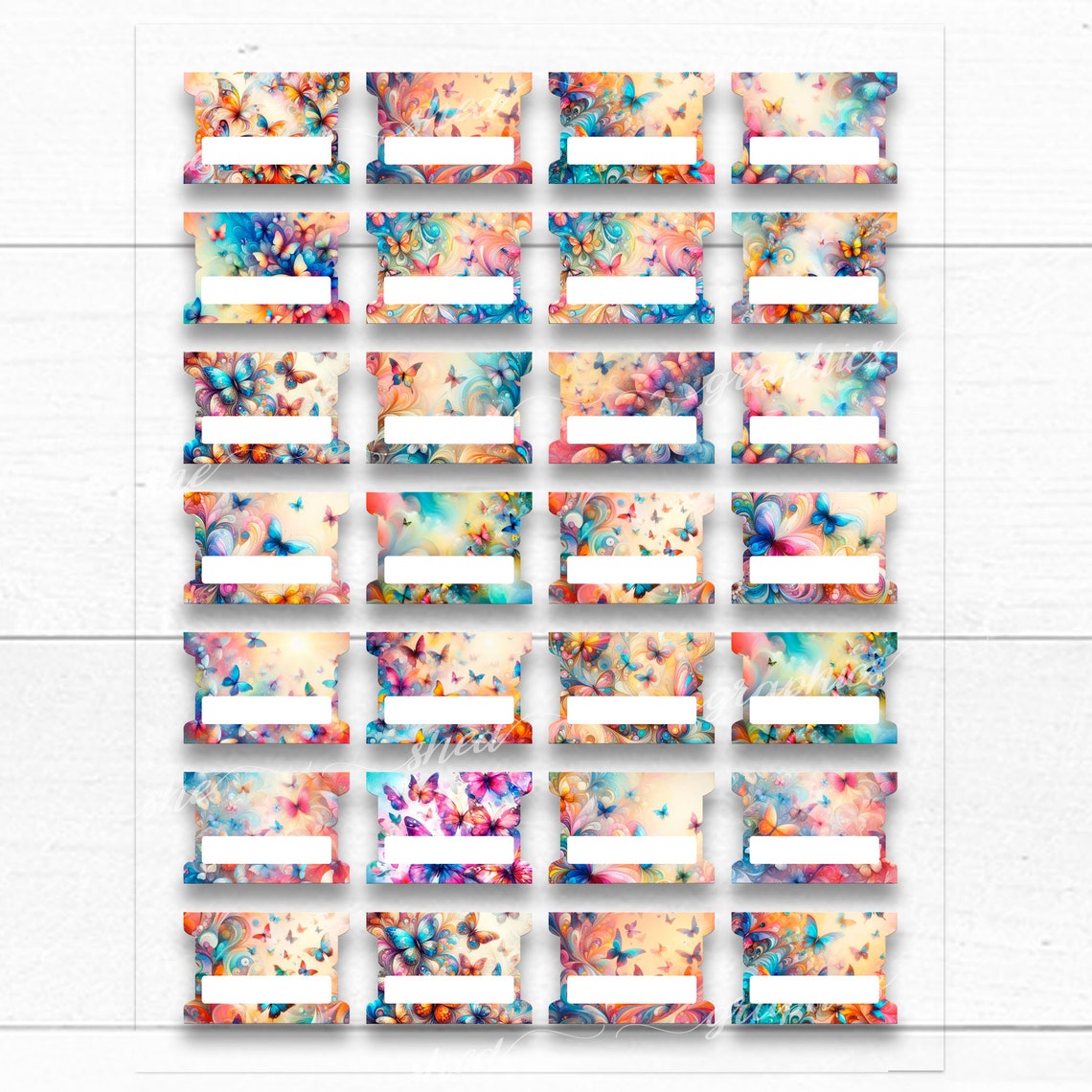 Butterfly Fantasy Fold-over Journal Tabs | Printable Collage Sheet ...