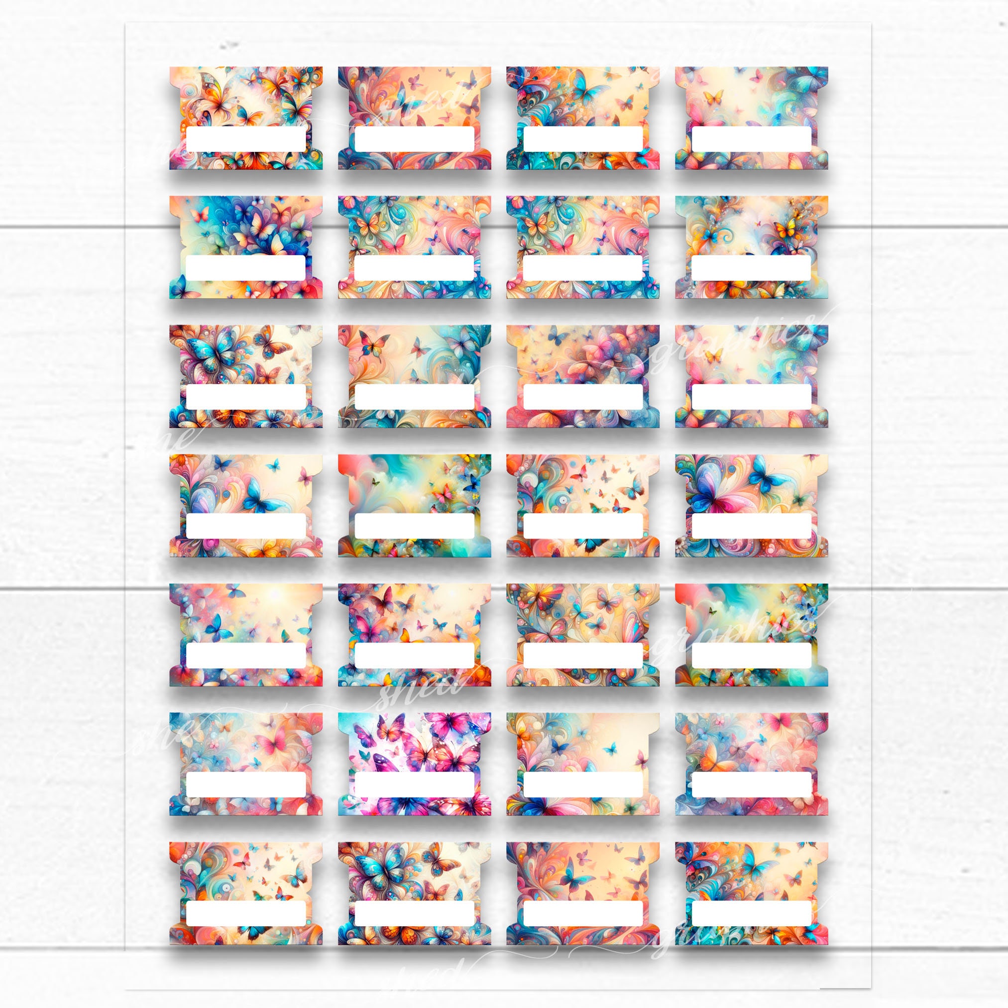 Butterfly Fantasy Fold-over Journal Tabs | Printable Collage Sheet ...