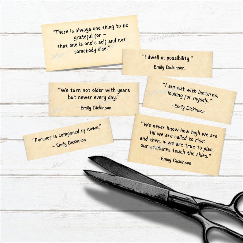 Emily Dickinson Quotes Printable | Vintage Ephemera Collage Sheet for ...