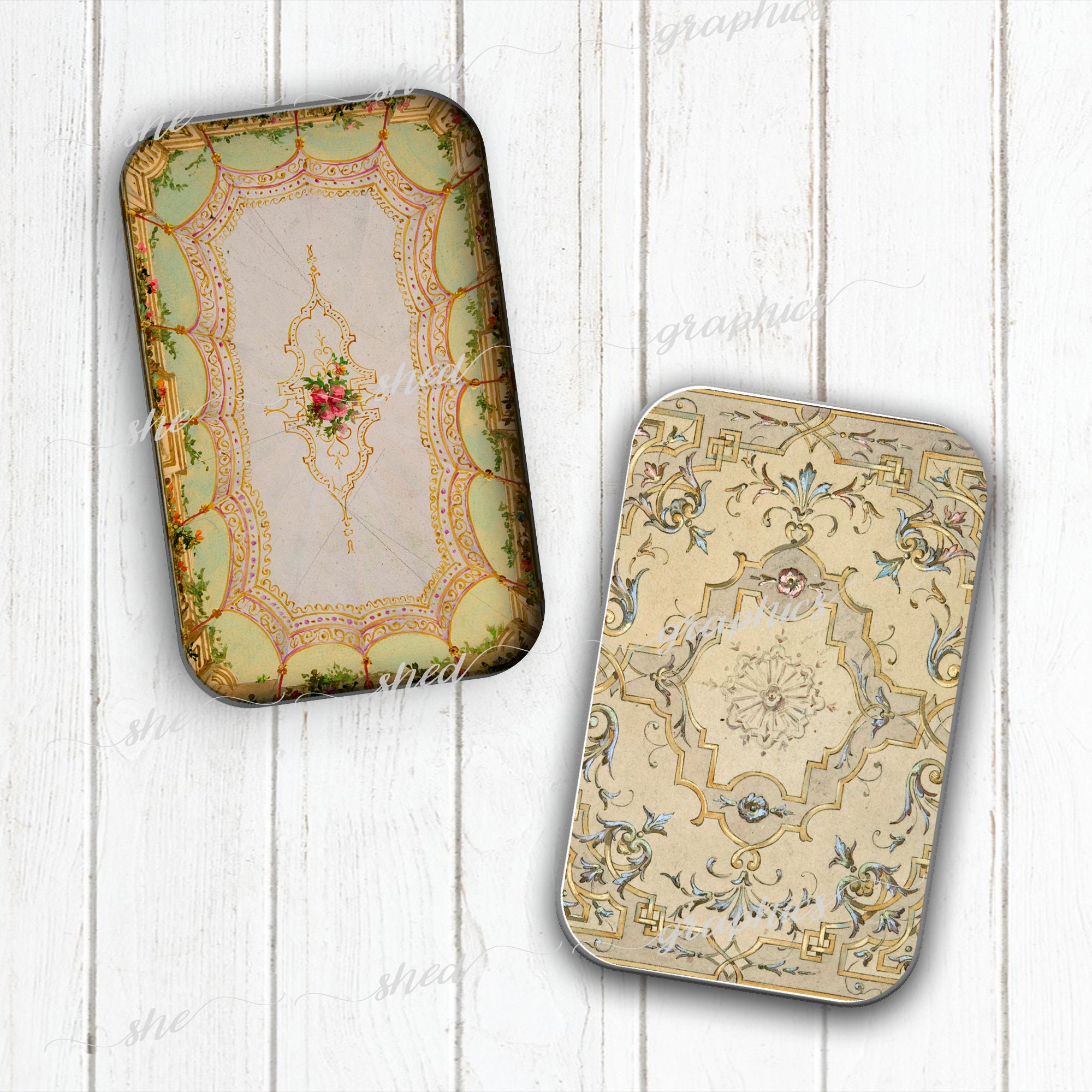 Altoid Tin Printable Insert, Gilded Age Ceiling, Printable Digital ...