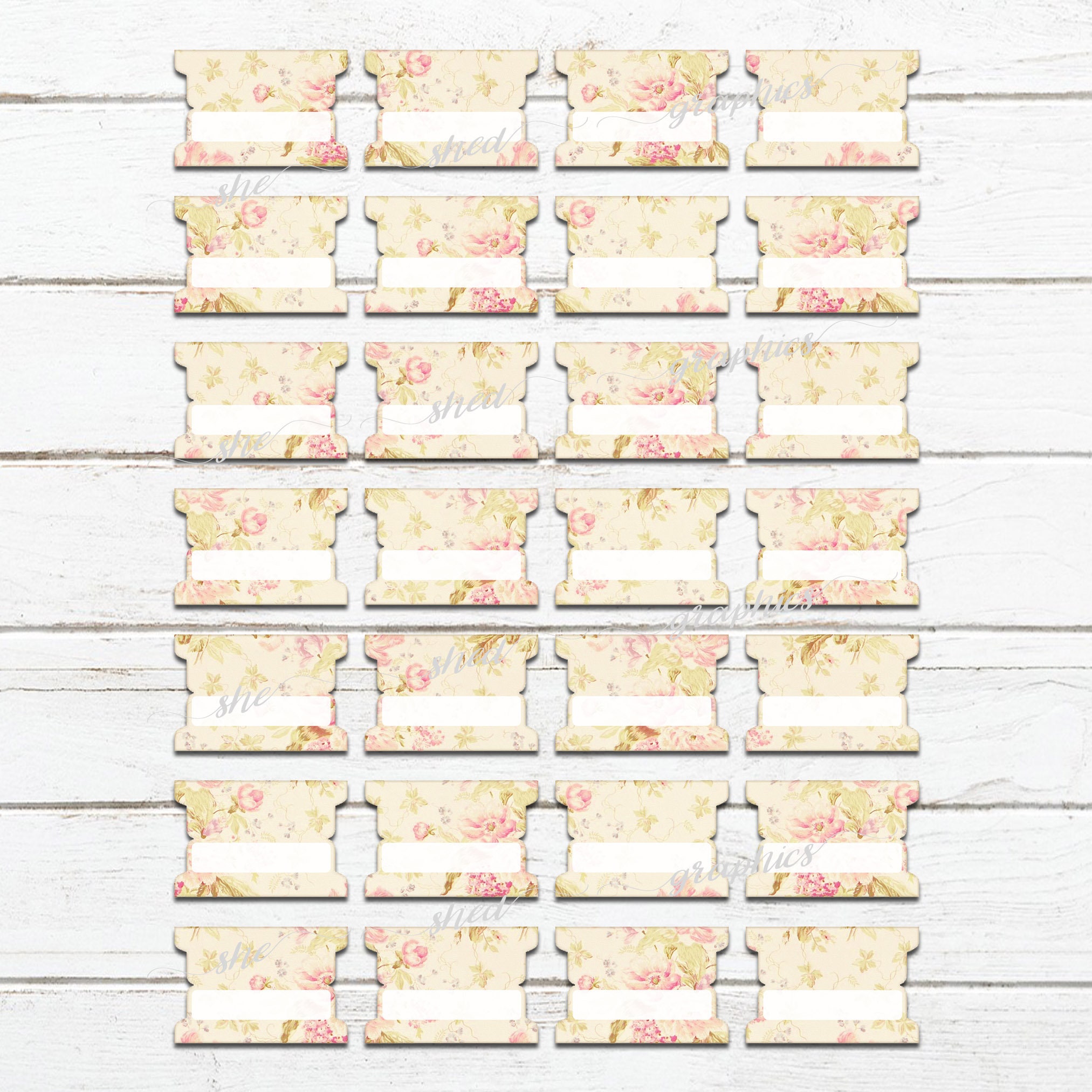 Pink Roses, Printable Fold-over Journal Tabs, Instant Download, Collage ...