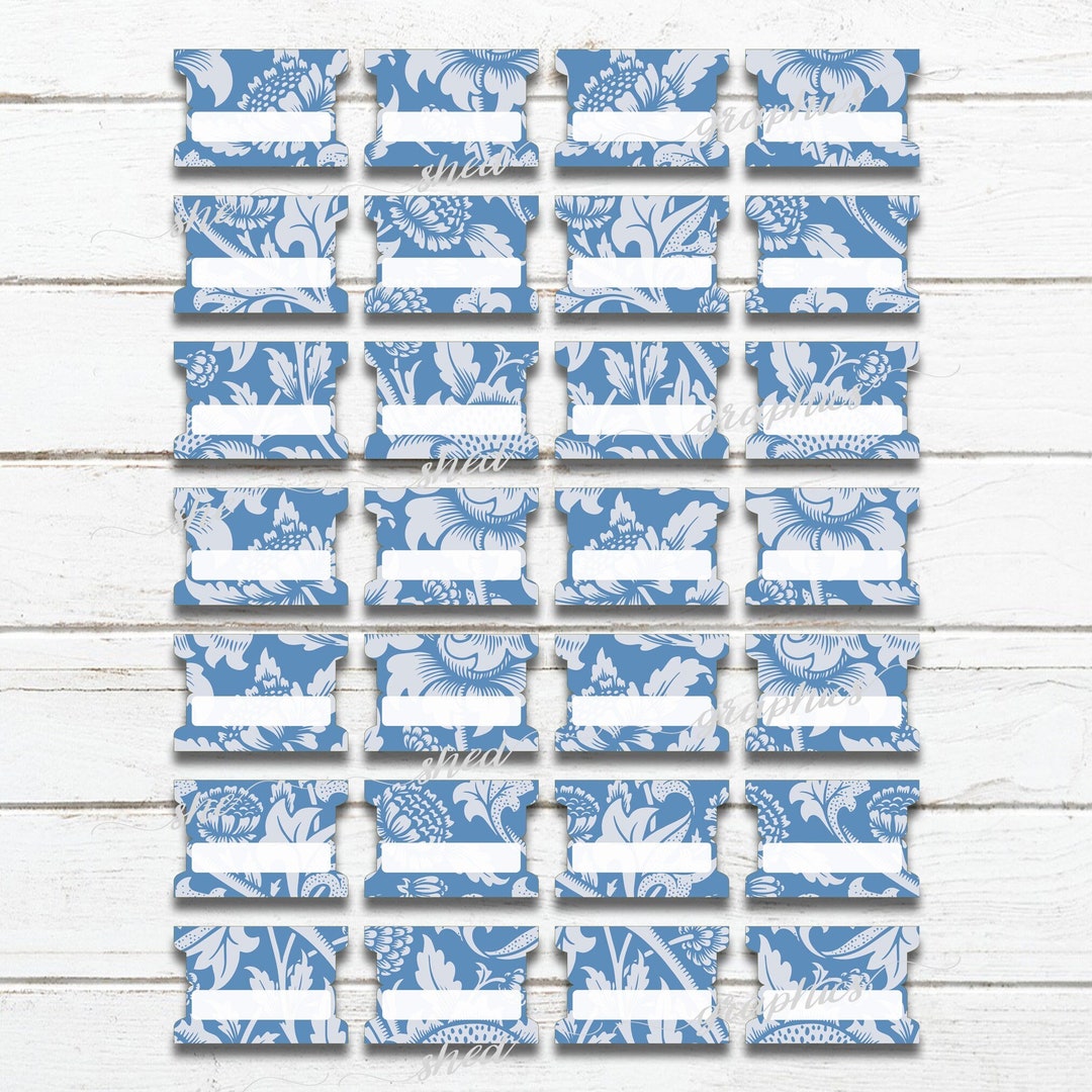 Printable Fold-over Journal Tabs, Blue Floral, William Morris Instant ...
