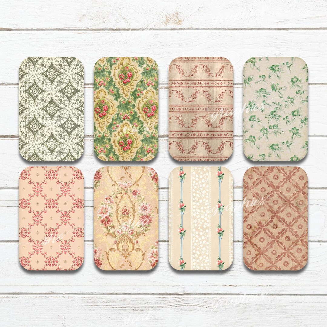 Vintage Patterned Papers, Altoid Tin Insert, Printable Digital Download ...