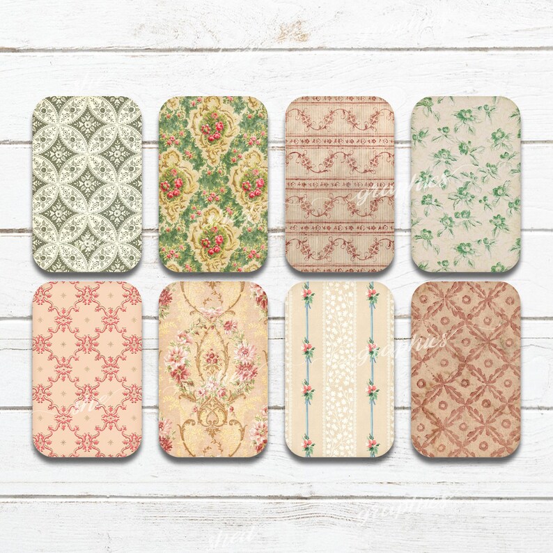 Vintage Patterned Papers Altoid Tin Insert Printable Digital - Etsy