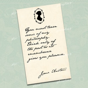 Jane Austen Quote Notes, Faux Ephemera, Journal Words and Phrases ...