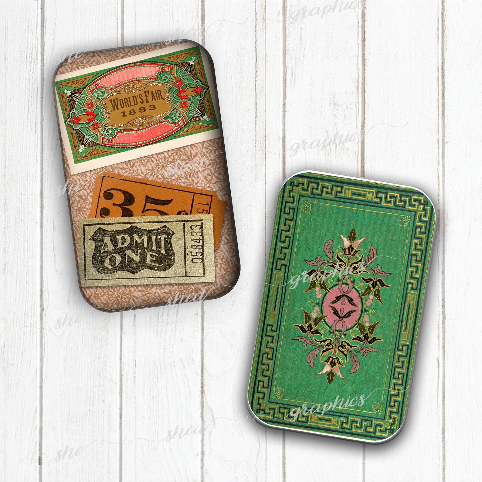 Altoid Tin Inserts, Vintage Pink Ephemera, Printable Digital Download ...
