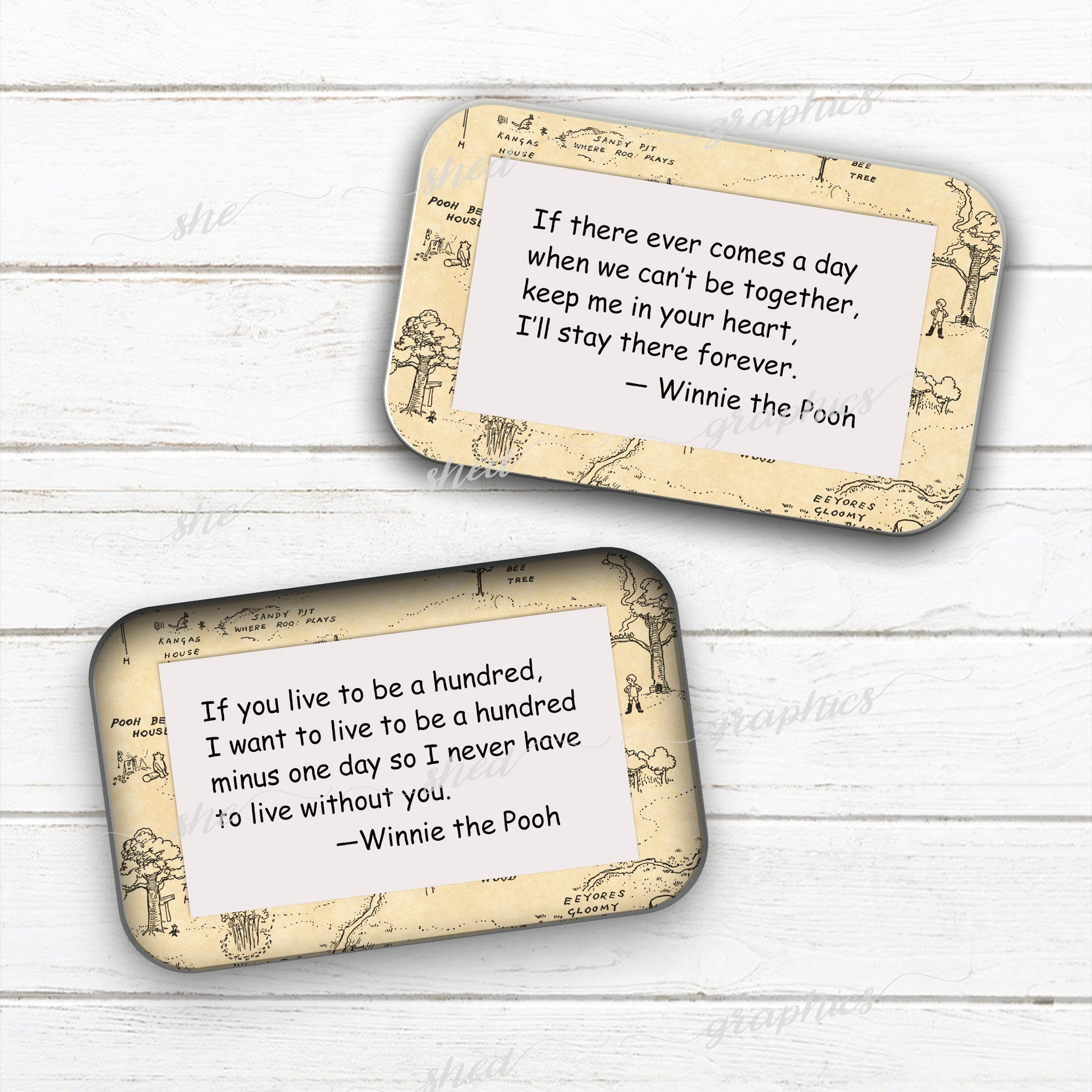 Winnie the Pooh Quotes Printable, Altoid Tin Inserts, Digital Collage ...