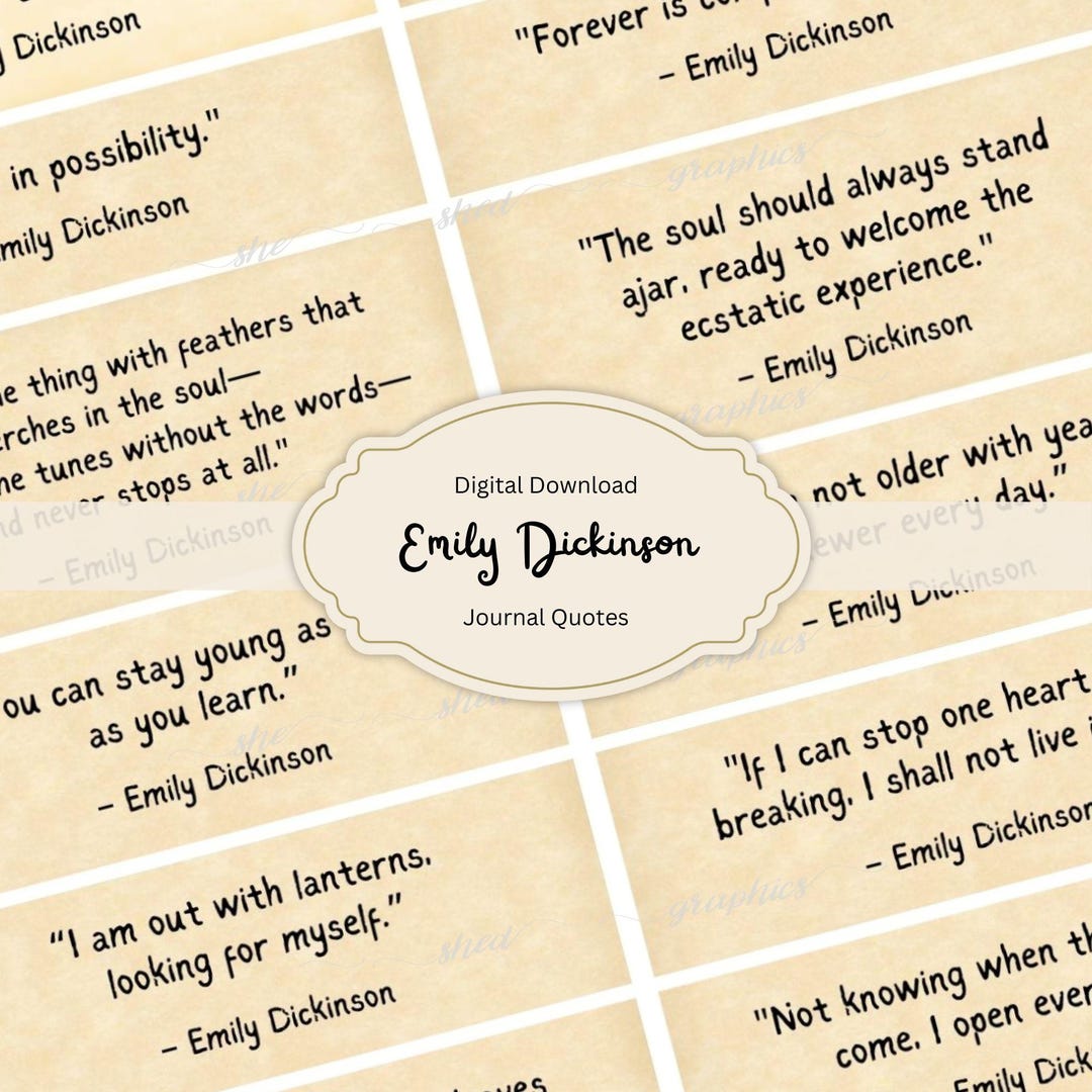 Emily Dickinson Quotes Printable | Vintage Ephemera Collage Sheet for ...