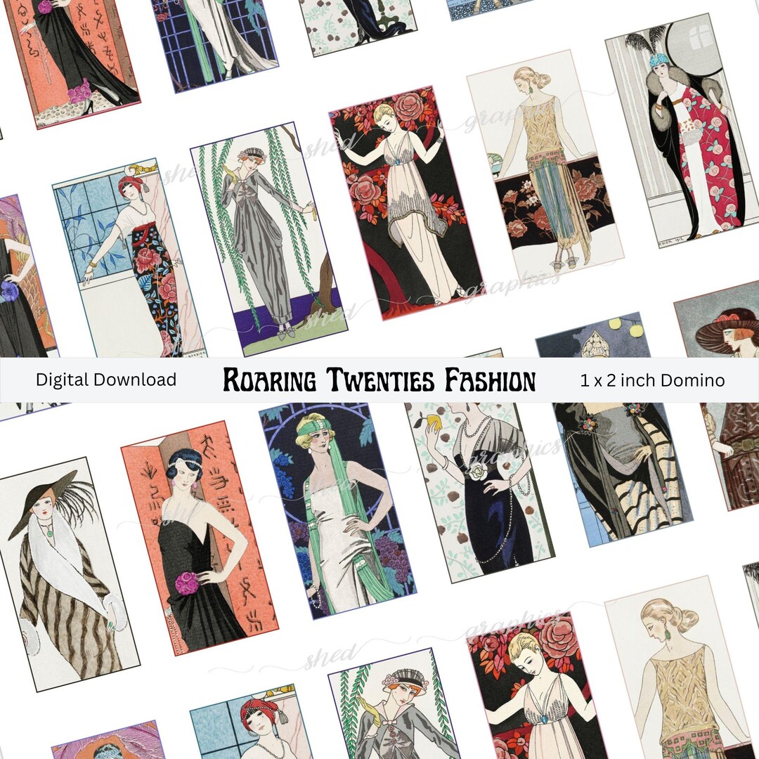1920s Fashion Domino Images: Art Deco Printable Collage Sheet (PDF) - Etsy