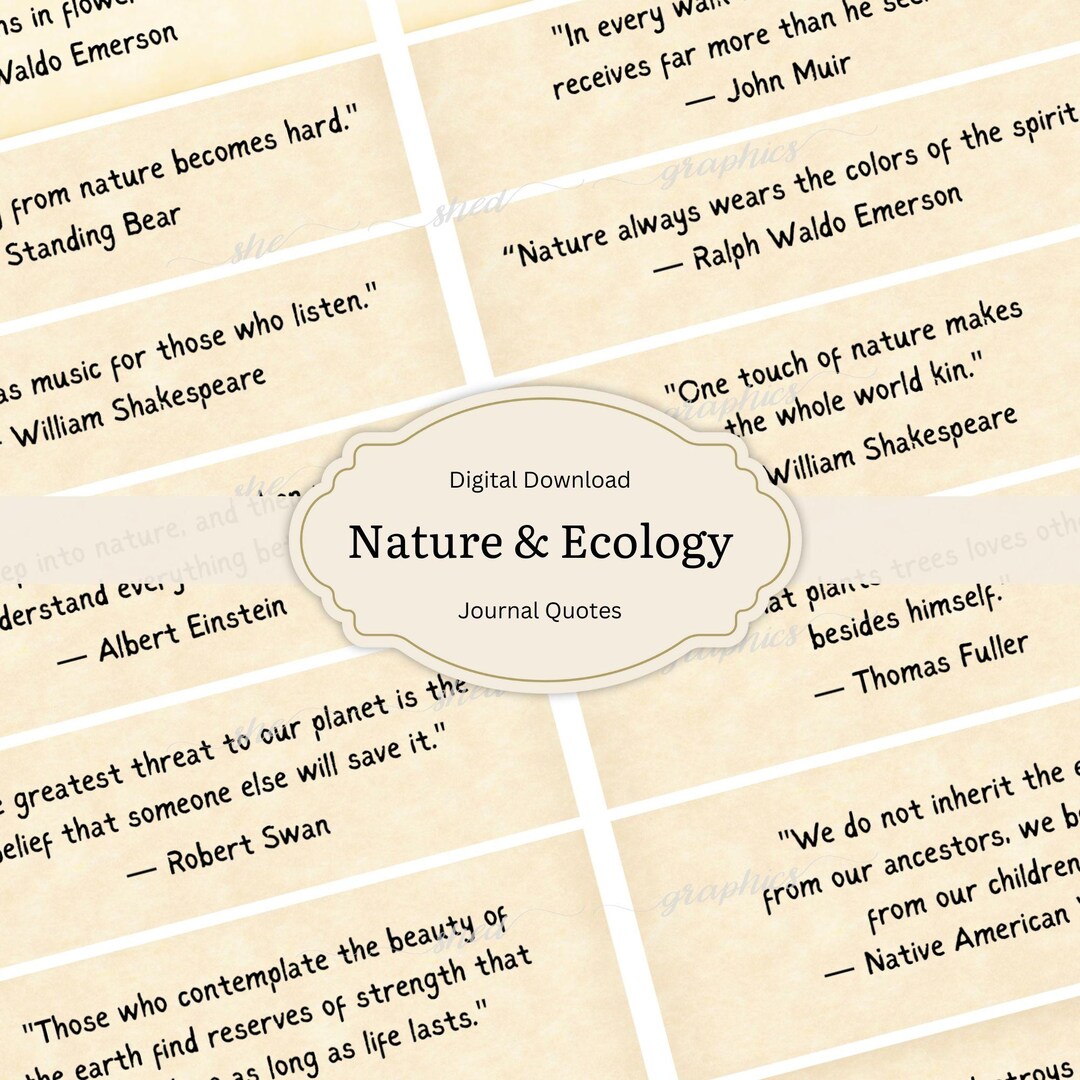 Nature & Ecology Quotes Printable Collage Sheet - Digital Download - Etsy