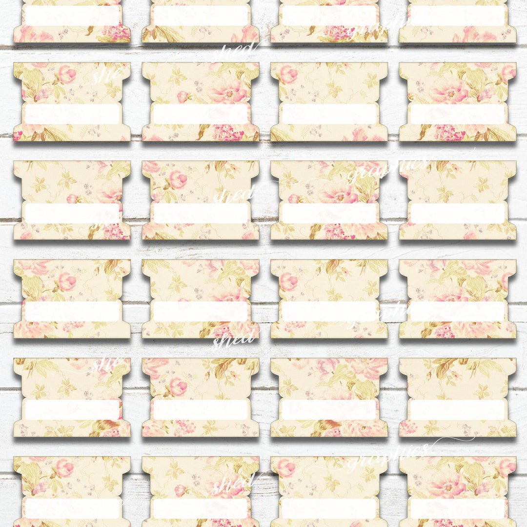 Pink Roses, Printable Fold-over Journal Tabs, Instant Download, Collage ...