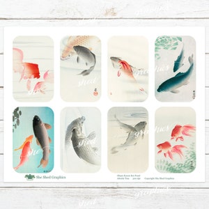 Ohara Koson Koi Pond, Printable Digital Download Collage Sheet, Candy ...