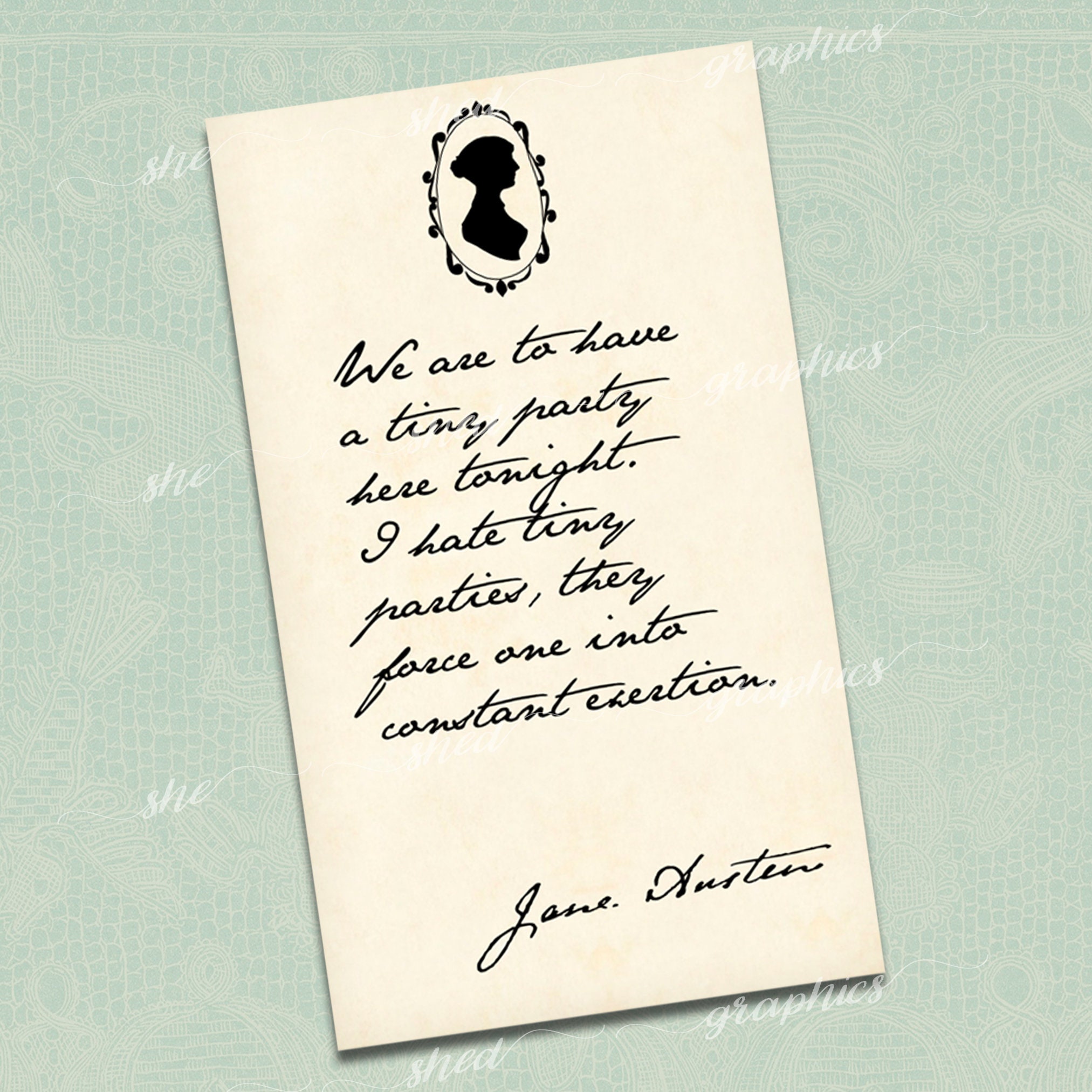 Jane Austen Quote Notes Faux Ephemera Journal Words and - Etsy