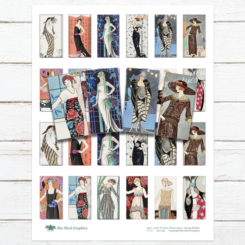 1920s Fashion Domino Images: Art Deco Printable Collage Sheet (PDF) - Etsy