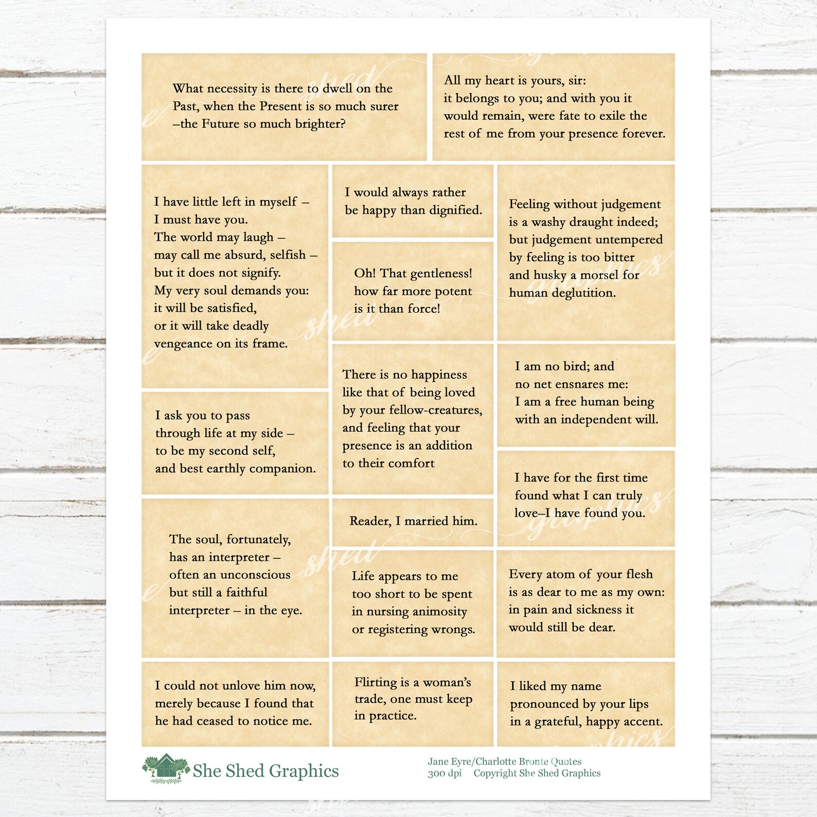 Jane Eyre Quotes Journal Words and Phrases Charlotte Bronte - Etsy
