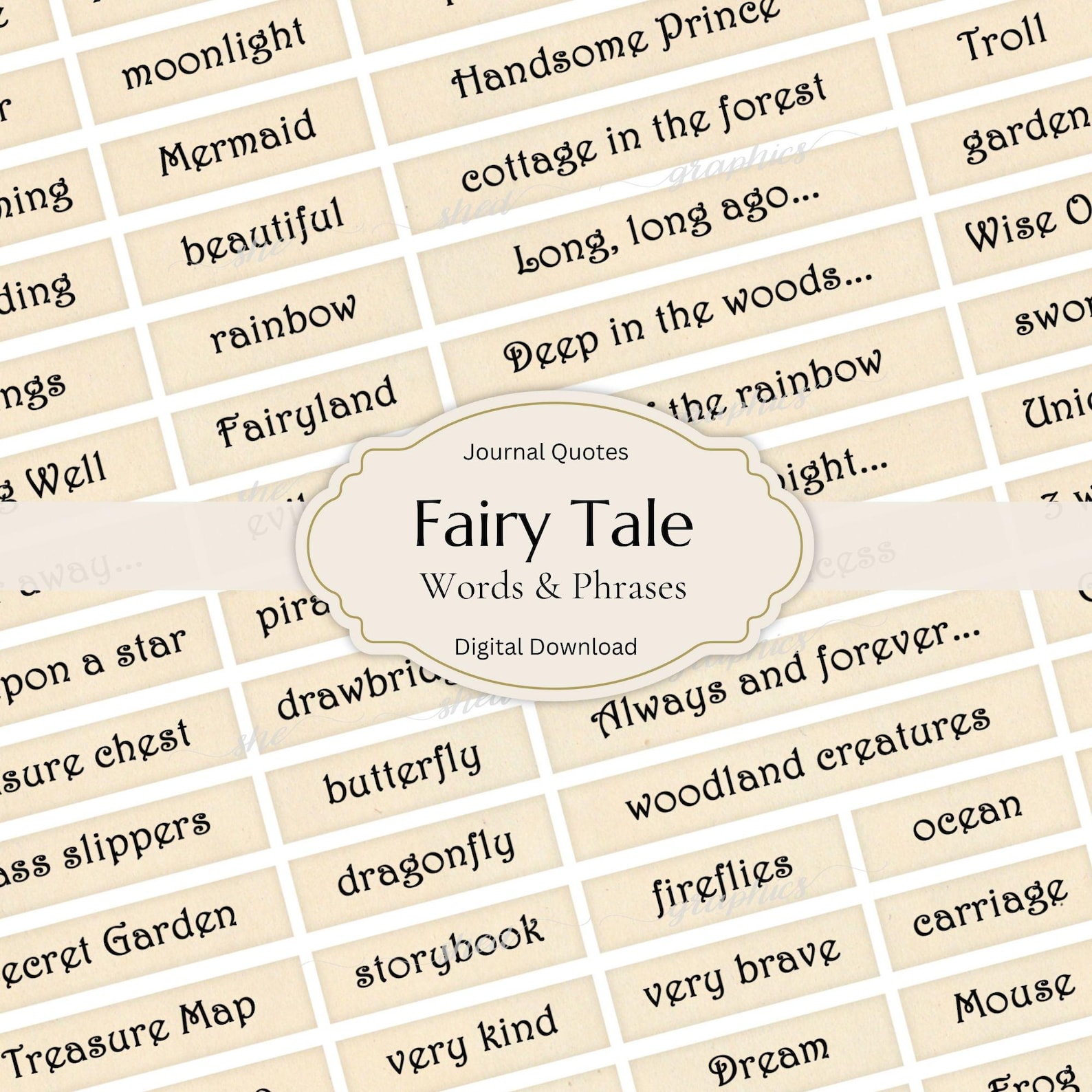 Fairy Tale Words & Phrases: Storybook Collage Sheet (digital Download ...