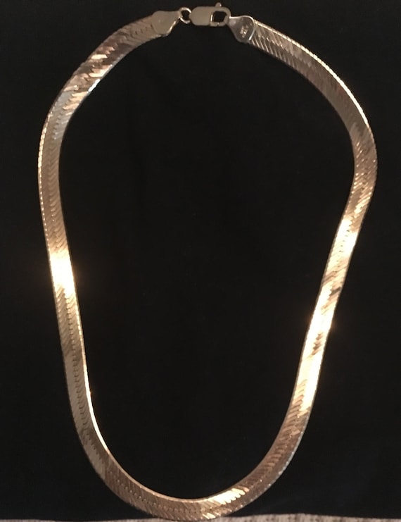 14K gold herringbone necklace - Gem