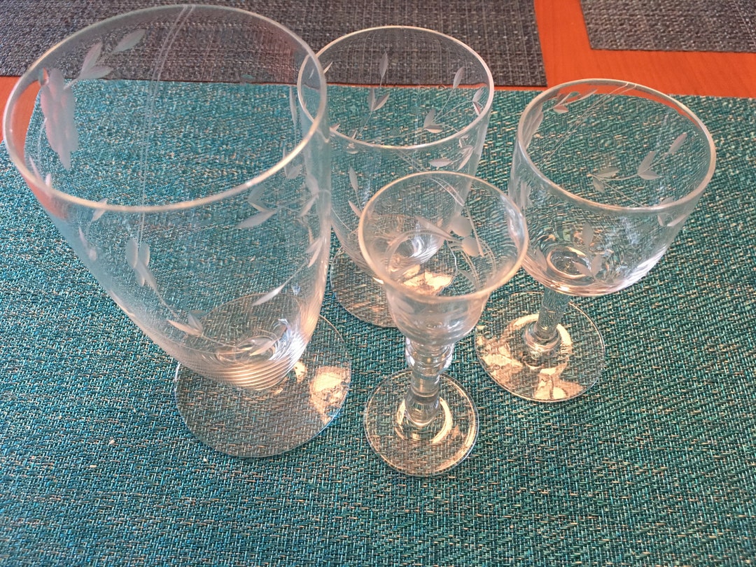 Vintage Crystal Stemware - Etsy