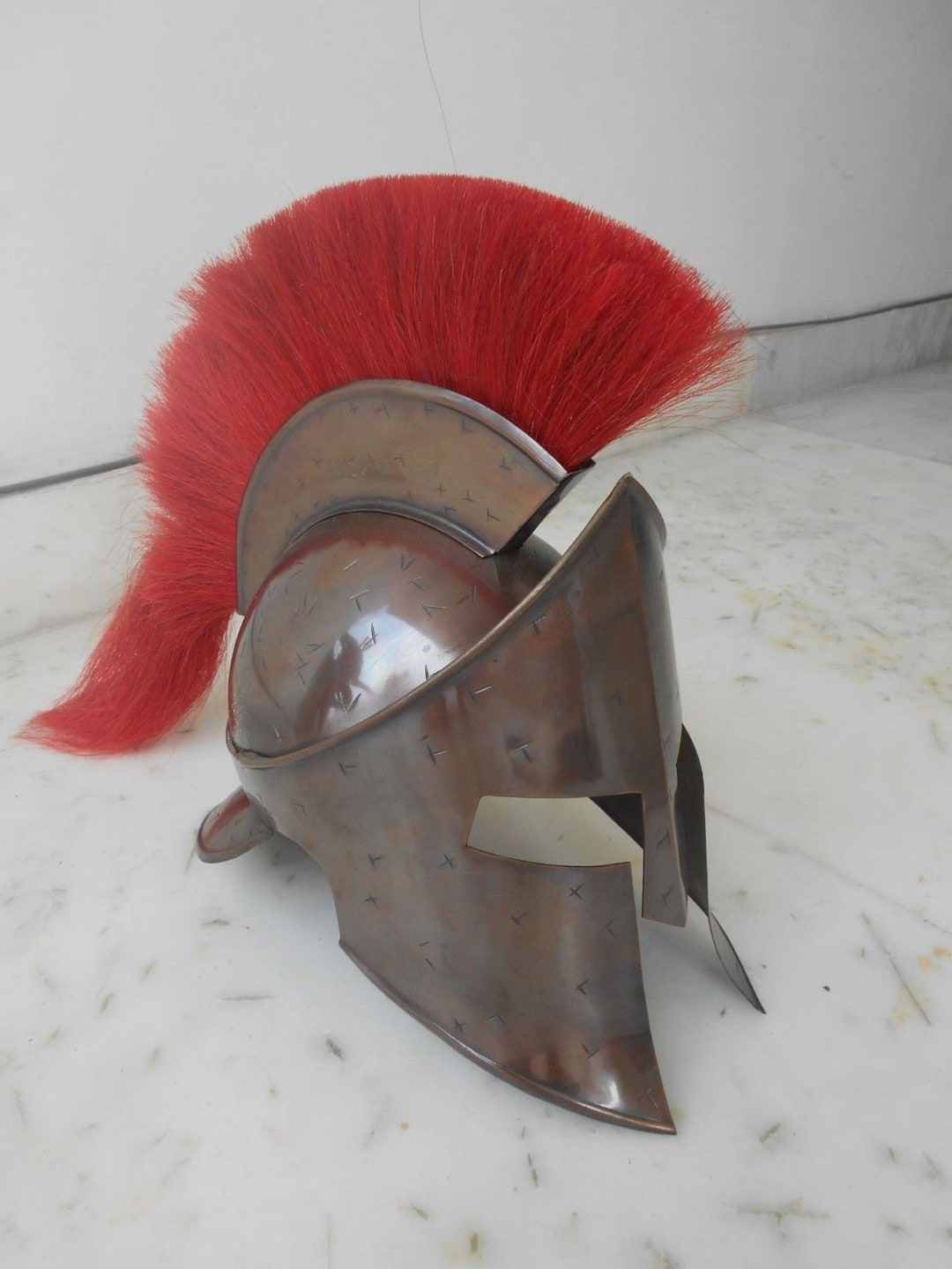 Helmet With Red Plume Spartan Helmet Halloween Gift - Etsy