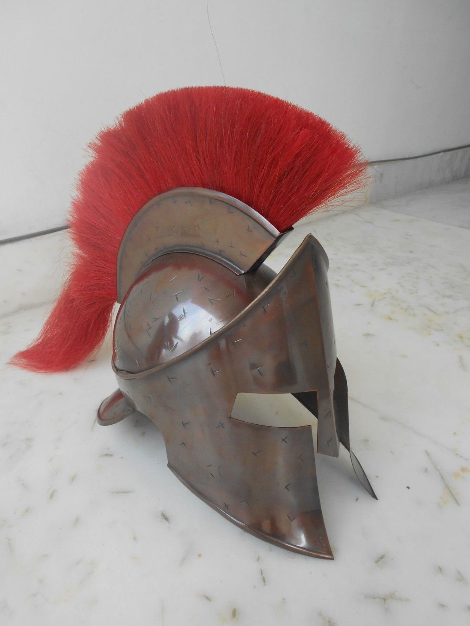 Helmet With Red Plume Spartan Helmet Halloween Gift - Etsy Australia