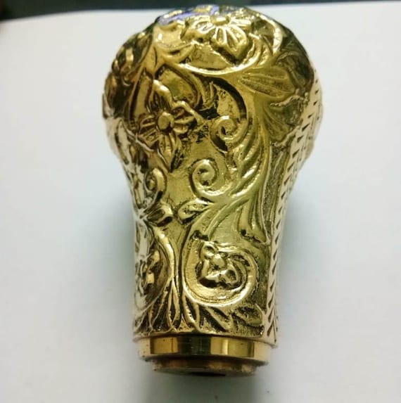 Solid Brass Round Designer Handle for Walking Stick Canes | Etsy