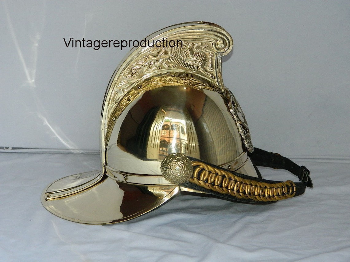 British Fireman Helmet British Fireman Helmet Handmade Quality Brass ...