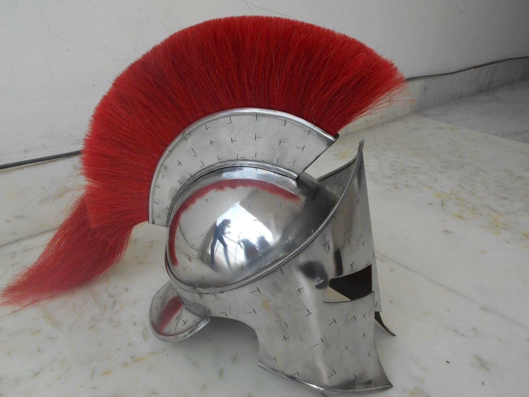 Silver Finish 300 Movie Armour Helmet Spartan Reenactment Item - Etsy