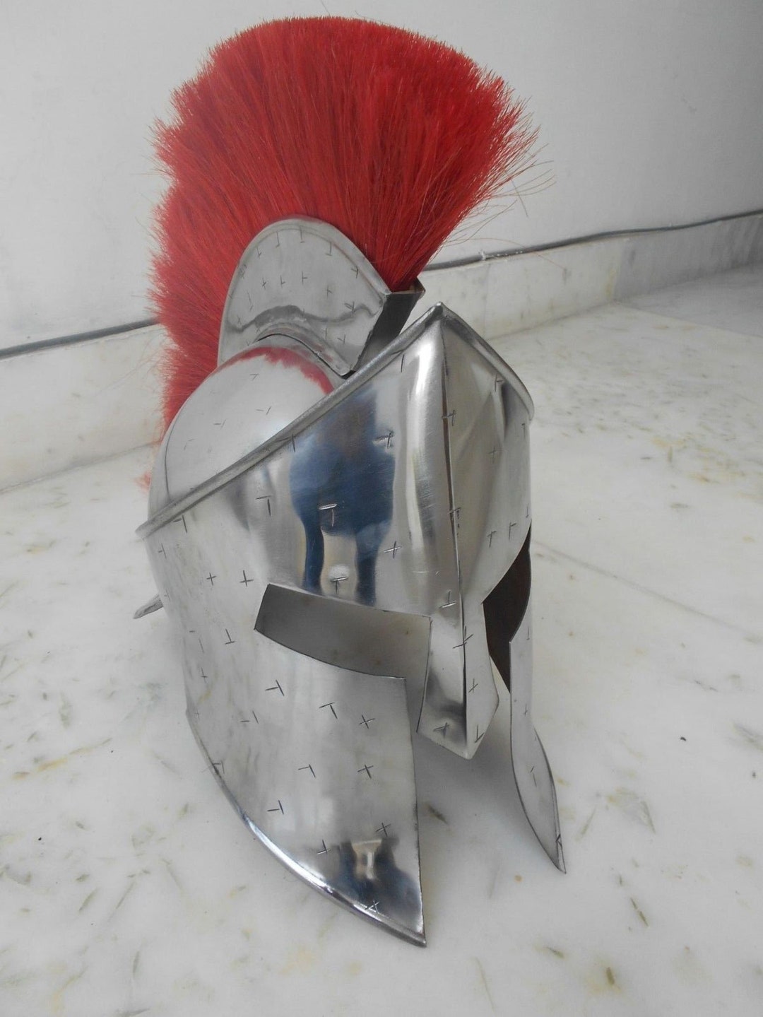 Silver Finish 300 Movie Armour Helmet Spartan Reenactment Item - Etsy