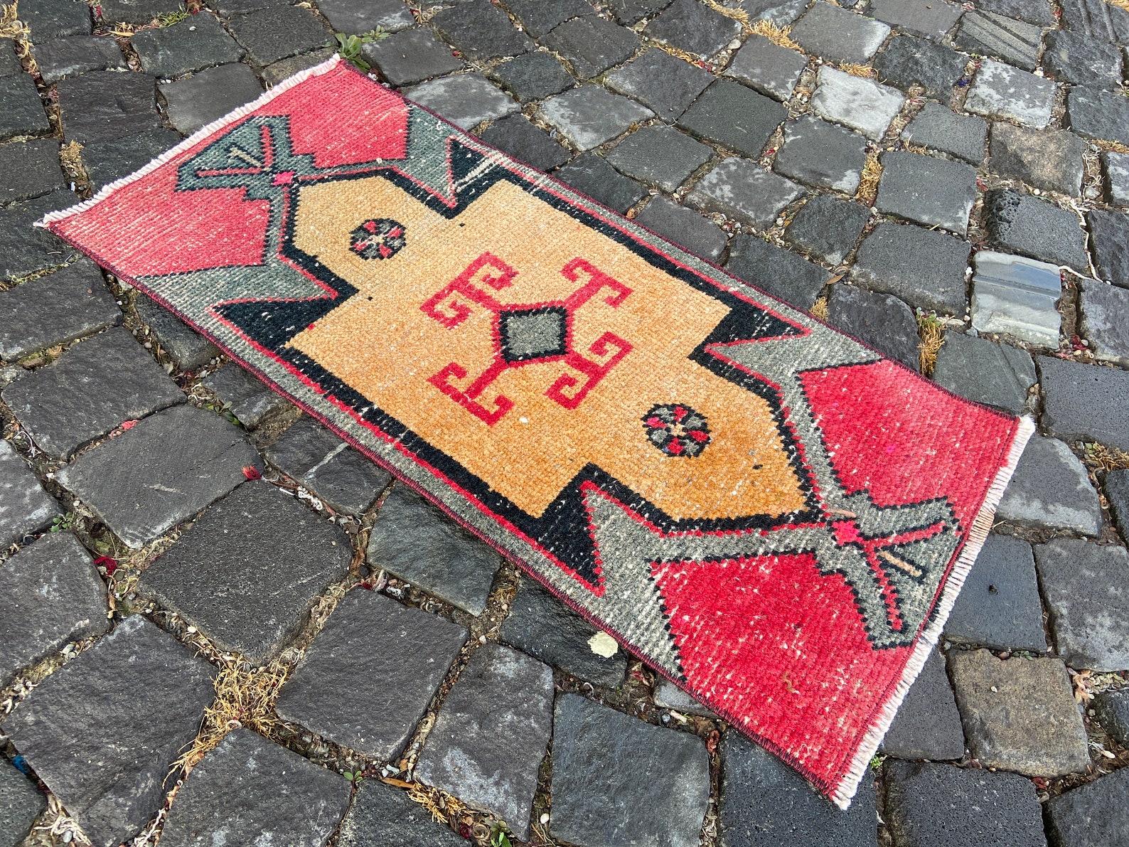 Red Vintage Rug Turkish Handmade Rug Bohemian Wool Rug Gift - Etsy