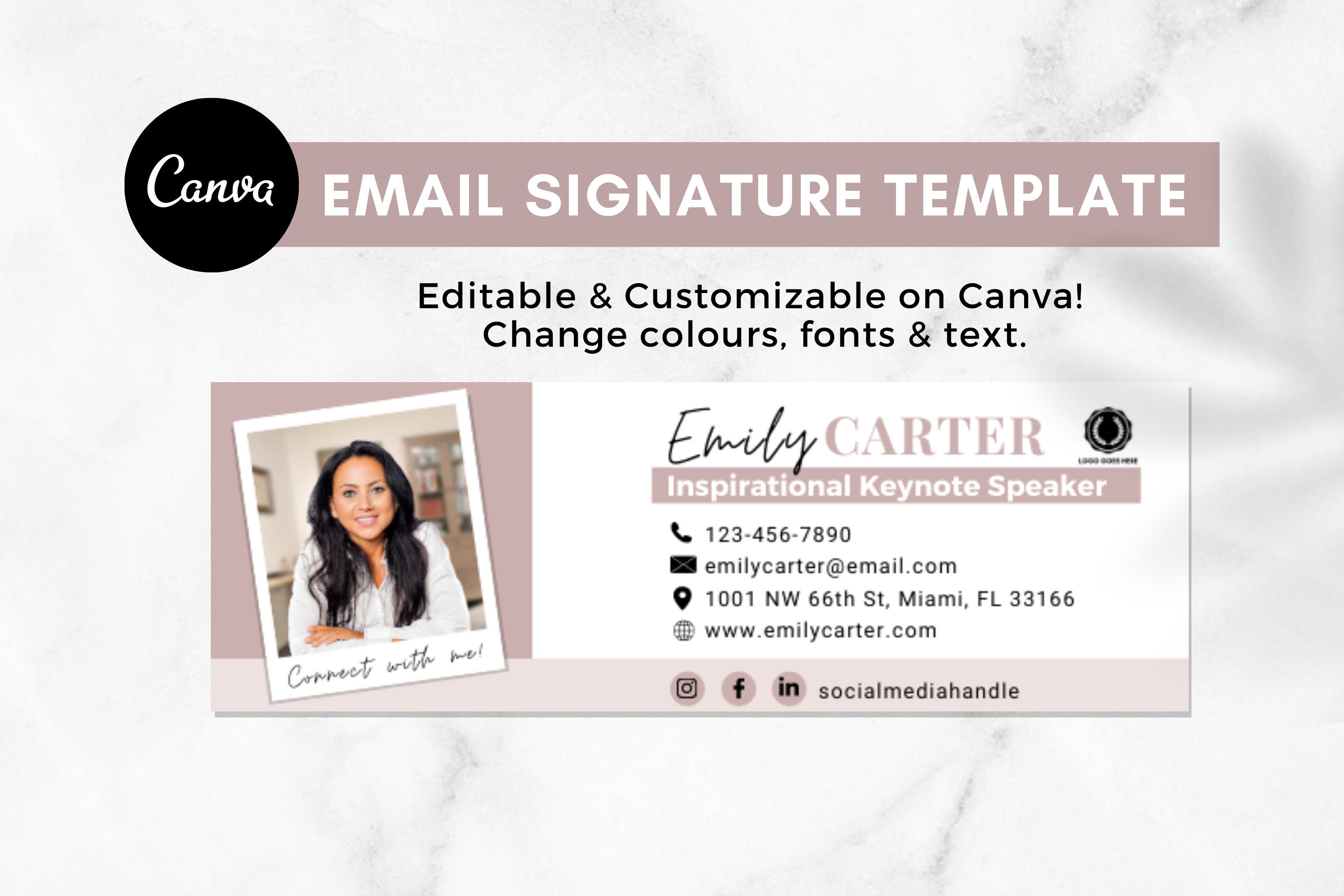 Email Signature Canva Template Professional Email Signature Etsy Espa a