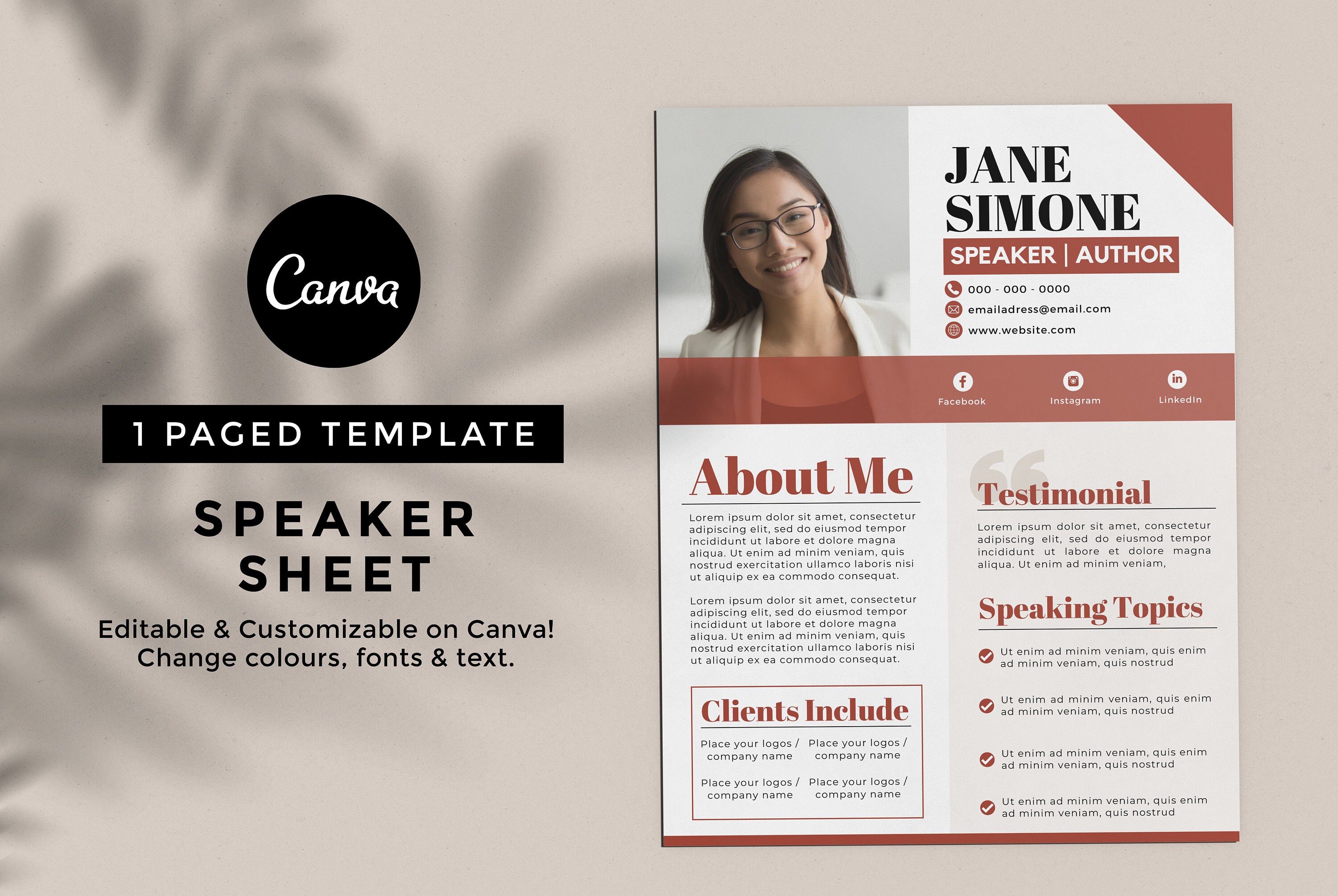 Paper Speaker Sheet Template Speaker Sheet Speaker One Sheet Template ...