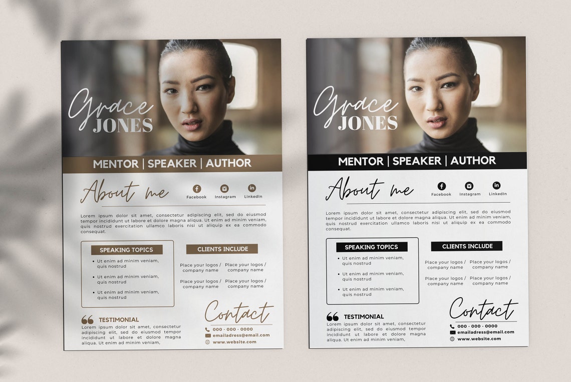 Speaker Sheet, Canva Template, Speaker Sheet Template, Speaker One ...