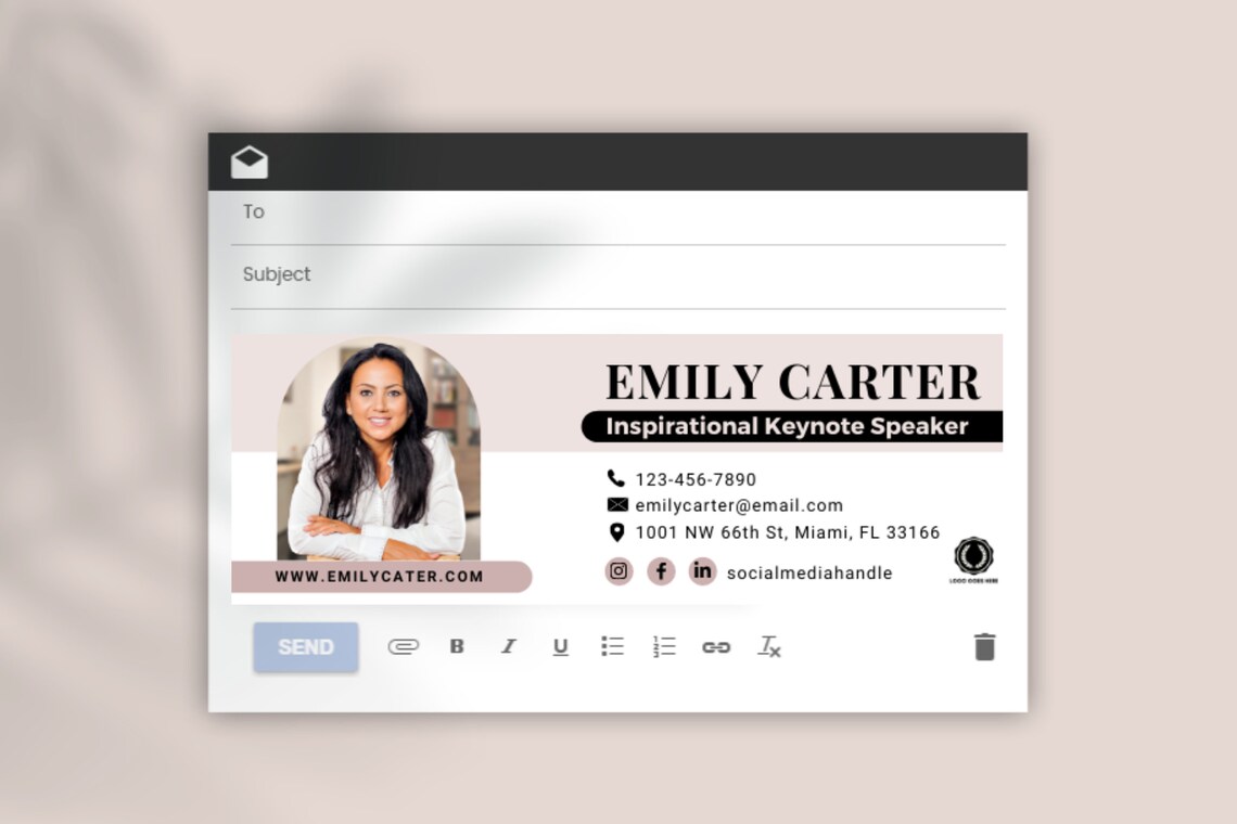 Email Signature Canva Template Professional Email Signature Etsy UK