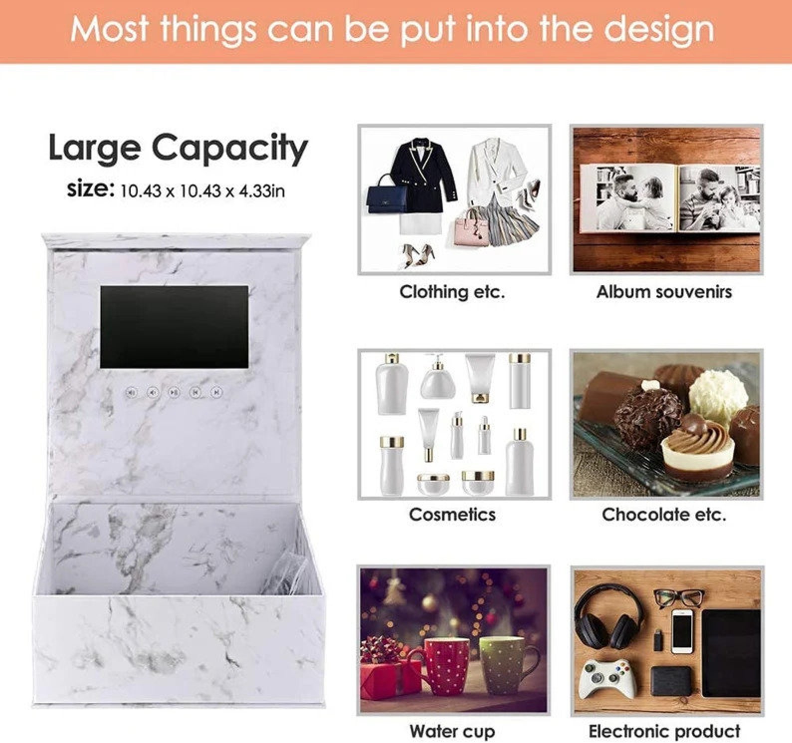 Gift Box With Video Message and Photo Inc Custom Text - HD Screen ...