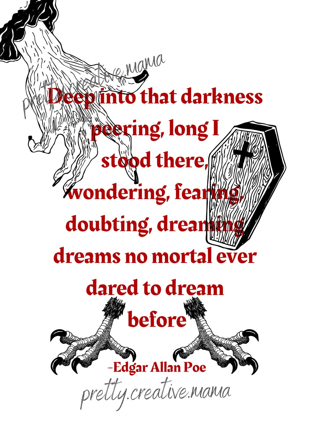 Halloween Digital Download. Edgar Allan Poe Digital Download. Halloween ...