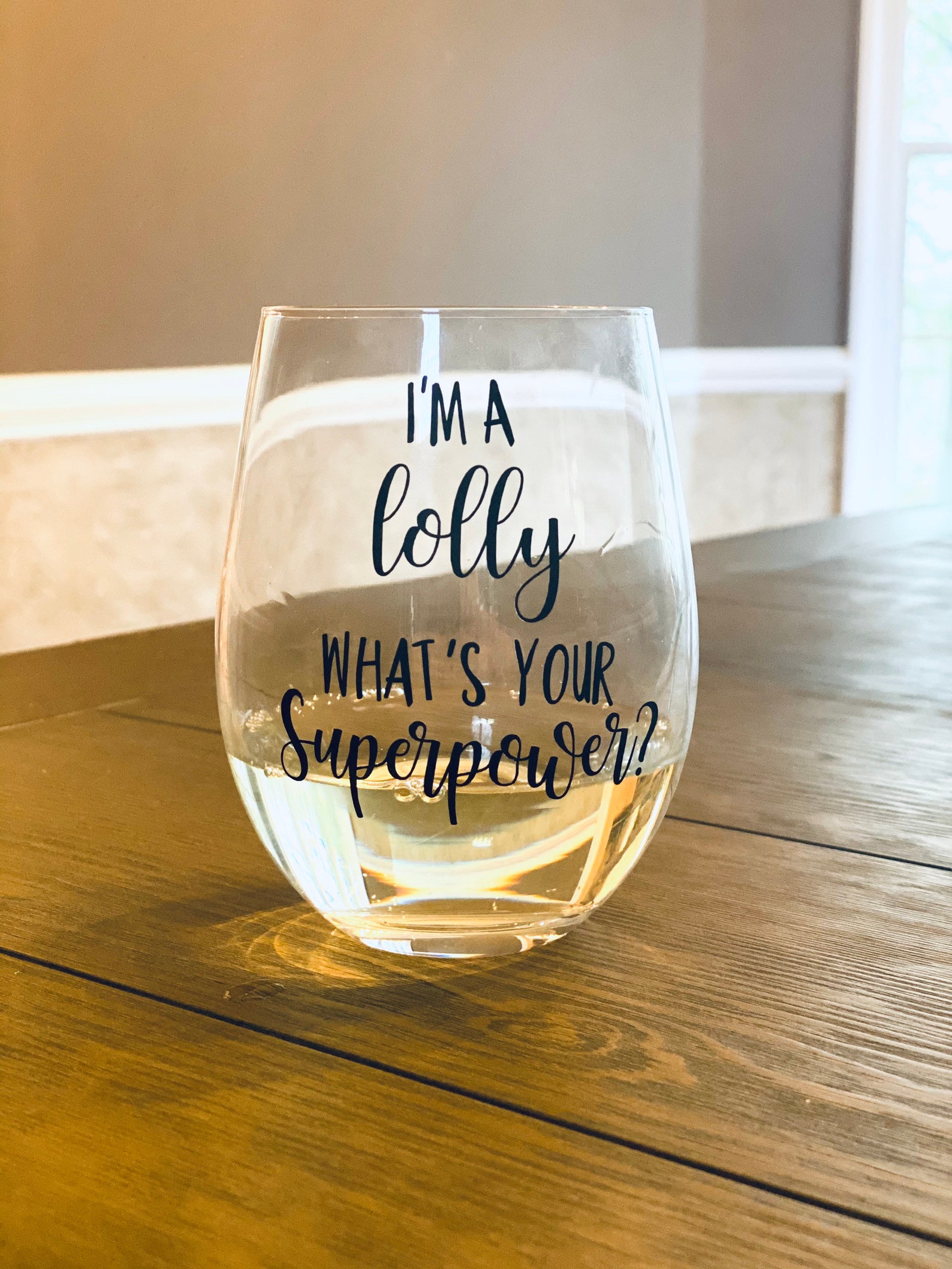 I’m a Grandma, What’s Your Superpower? Stemless Wine Glass ...