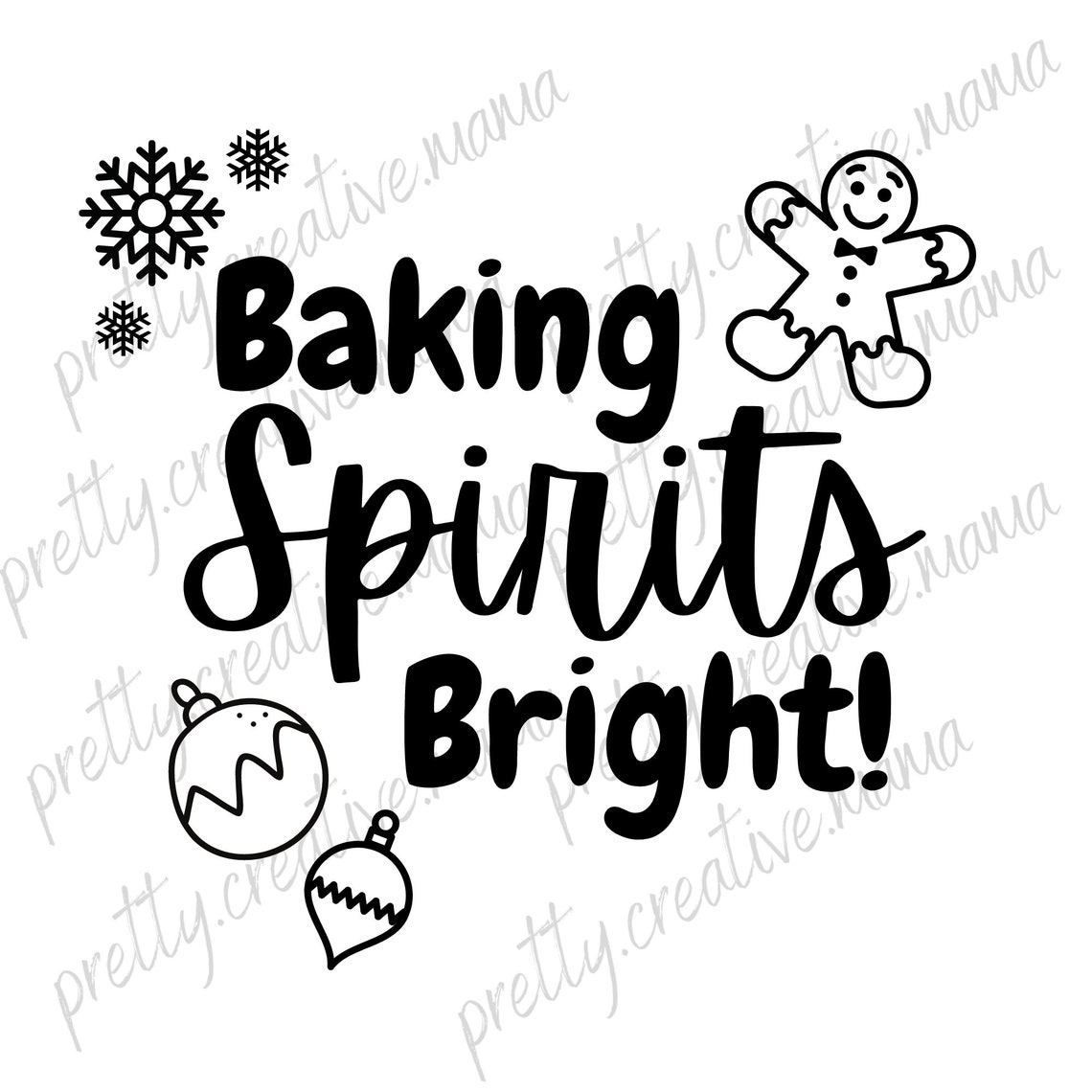 Baking Spirits Bright Jpg Svg Png Pdf. Christmas Digital - Etsy