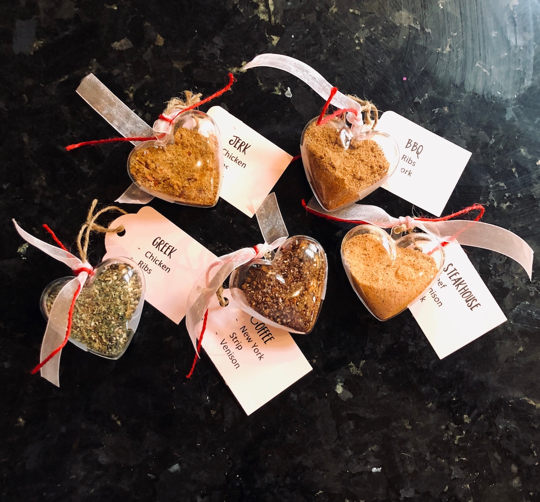 Heart Ornament Meat Rub Set. Steak Pork Chicken Venison and Fish Rubs ...