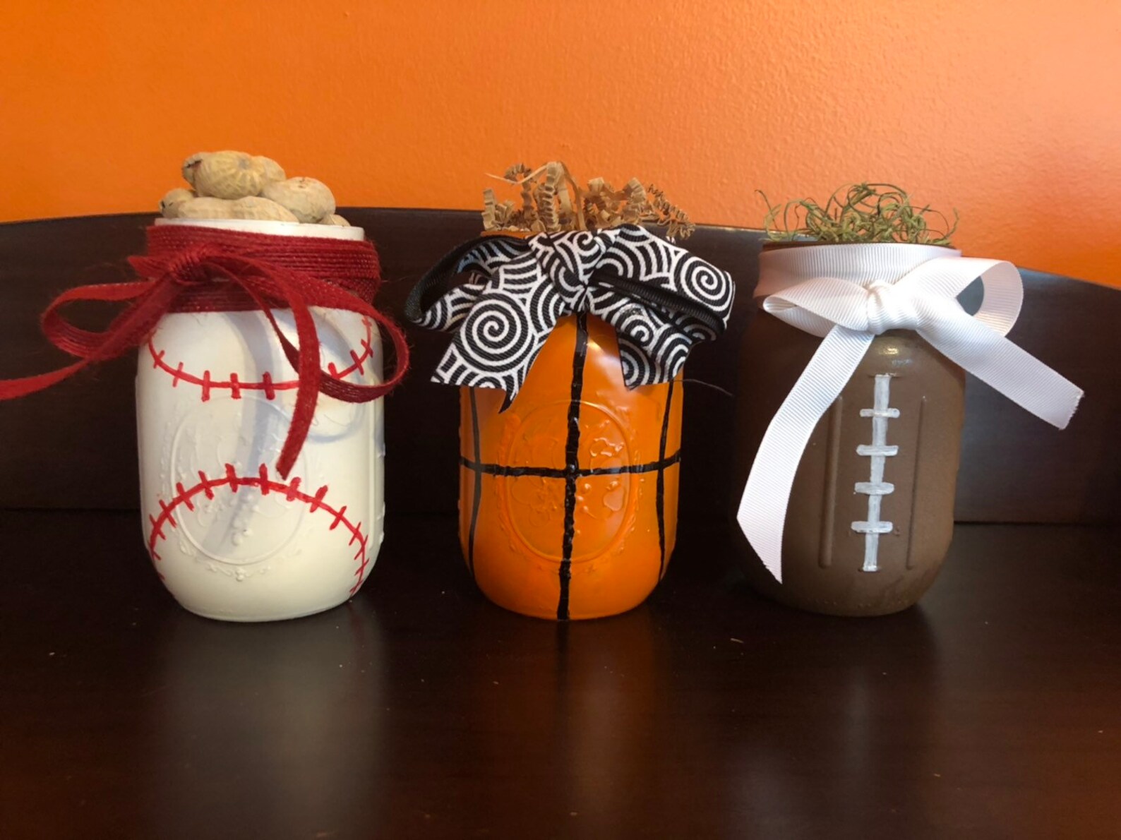 Sports Mason Jars. Basketball/baseball/football. Birthday Party / Gift ...