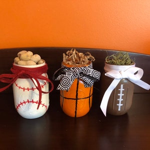 Sports Mason Jars. Basketball/baseball/football. Birthday Party / Gift ...